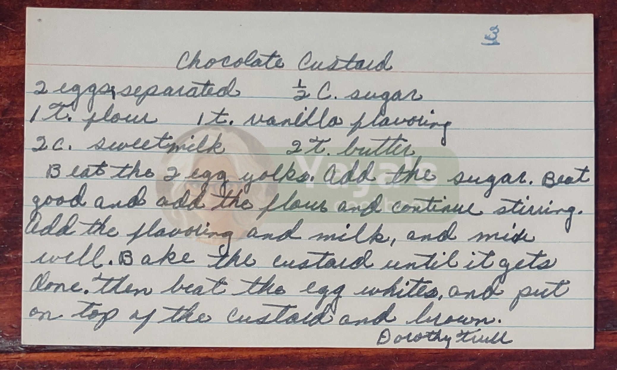 Chocolate Custard Recipe | Yaya's Cookbook